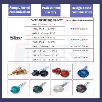 Cina ISO Standard Nero Giallo ZINC Finish Autoboraggio Tek per tetti in lamiera in vendita