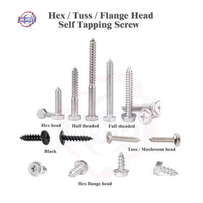 Cina Ossido nero metrico Hex Torx Cross Flat Truss Pan Head Screw auto-tapping per plastica e legno in vendita