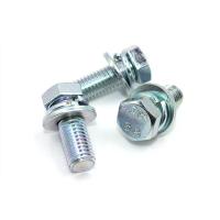 China Combination Hex Head Bolt with Single Coil Spring Lock Washer and Plain Washer Assemblies Carbon Steel Stainless Steel for sale
