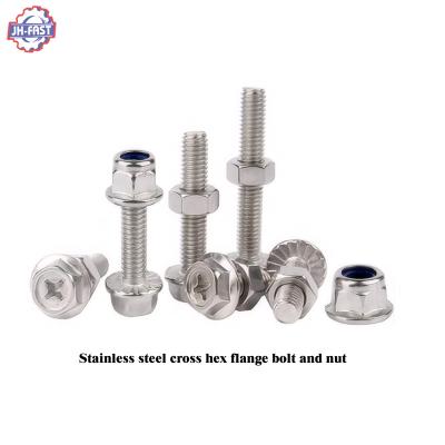 Cina M3 M4 M5 M6 M8 M10 M12 Phillips Hex Head Serrated Flange Bolts con finitura passiva in vendita