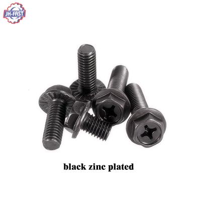 Cina M3 M4 M5 M6 M8 M10 M12 Phillips Hex Head Serrated Flange Bolts con finitura passiva in vendita