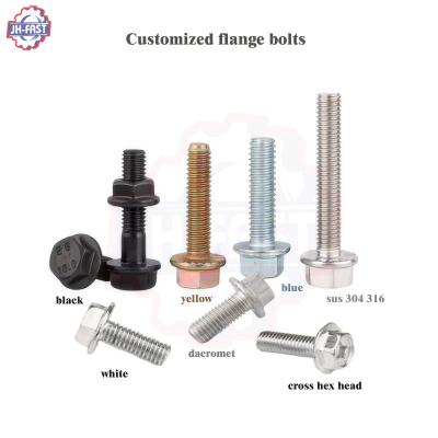 Cina M3 M4 M5 M6 M8 M10 M12 Phillips Hex Head Serrated Flange Bolts con finitura passiva in vendita