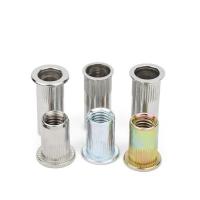 China M3 to M12 Flat Head Knurled Threaded Insert Rivet Nut Carbon Steel Stainless Steel Brass for sale