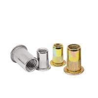 China M3 to M12 Flat Head Knurled Threaded Insert Rivet Nut Carbon Steel Stainless Steel Brass for sale