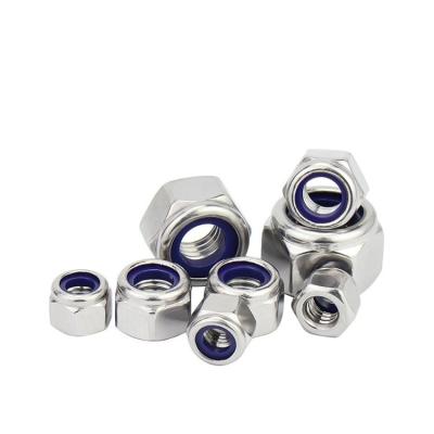 Cina SS304 SS316 Acciaio inossidabile Hex Nylon Lock Nut Materiale in ottone M3 M4 M5 M6 M8 M10 DIN982 DIN985 in vendita