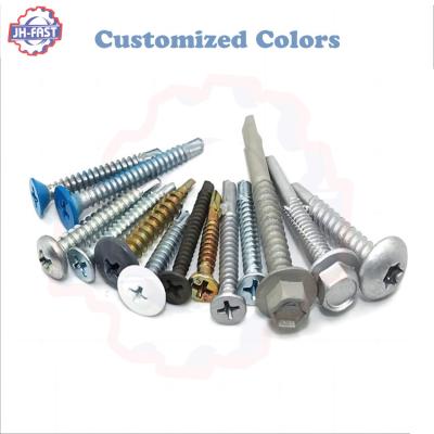 Cina ISO standard M3 M4 12 mm lunghezza giallo nero zinco placcato testa di lavaggio esessuale vite auto-perforazione per legno in vendita