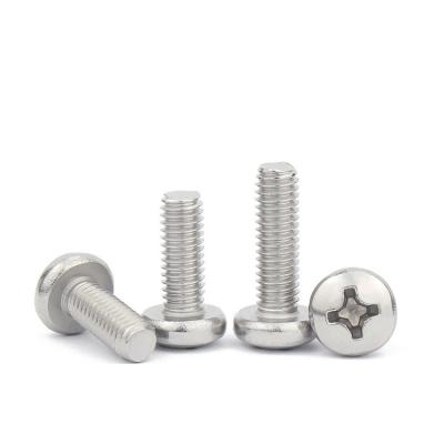 China DIN7985 SS304 roestvrij staal Phillips Cross ingebouwde ronde pan hoofd machine schroef Te koop