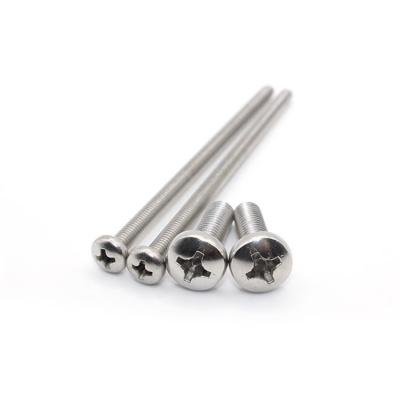 China DIN7985 SS304 roestvrij staal Phillips Cross ingebouwde ronde pan hoofd machine schroef Te koop