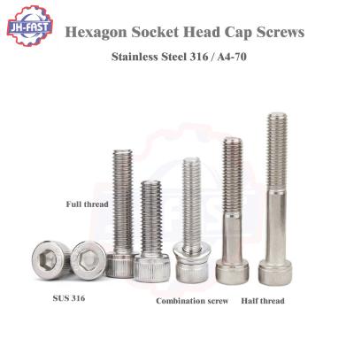 China Metric Stainless Steel A2 A4 304 316 Din 912 Allen Bolt M2 M2.5 M3 M4 M5 M6 M7 M8 M10 Hex Socket Head Cap Screw Inner Hexagon Screws for sale