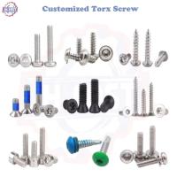 China Black Torx Head Security Self Tapping Screw Anti-Theft Stainless Steel M4 20mm for sale