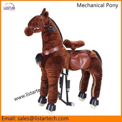 China Plush Walking Horse Pony with Wheels, Ride On Brown Horse Toy base on Child exercise for sale