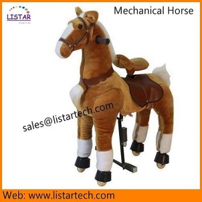 China Walking Horse Soft Plush, Action Pony Ride on Horse New Favorite Kid Toy with White Mane for sale