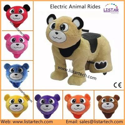 China Coin Operated Electric 4 Wheels Plush Animal Rides for Shopping Mall and Amusement Parks for sale