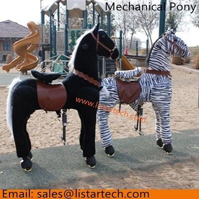 China Happy Pony Rides Plush Walking Horse with Wheels and Foot Rest in Amusement Park, Hot Sale for sale