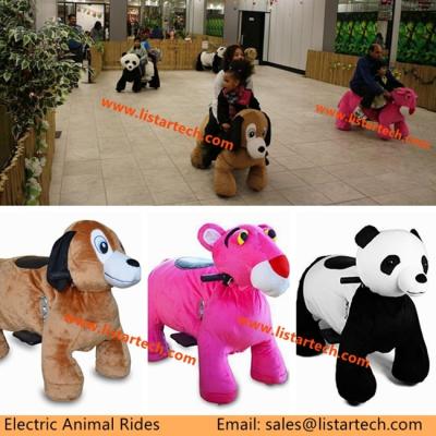 China Ride-On Plush Motorized Animals Rides Panda Dog Panther, Stuffed Motorized Riding Animals for sale