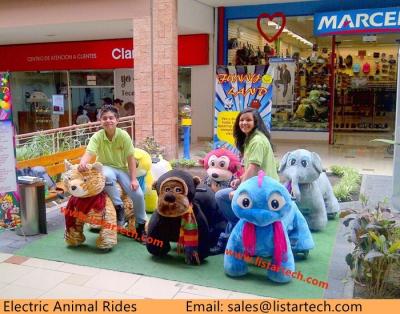 China electric animal battery toy stuffed animals plush wheeel stuffed animals / ride on for sale