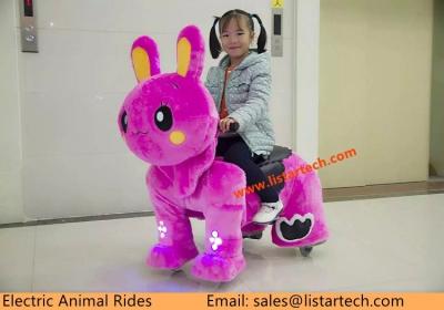 China Animal Rider Kiddie Plush Ride, Children Amusement Machine Operated by Battery Wheels for sale