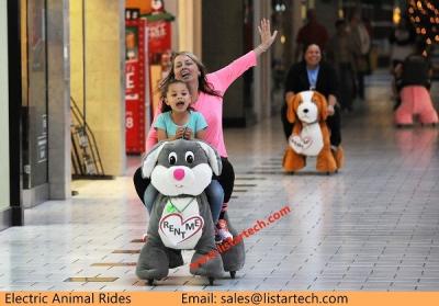 China Electric Mobile Animal Rides Coin Operated Electric Plush Animal Scooter for Mall for sale