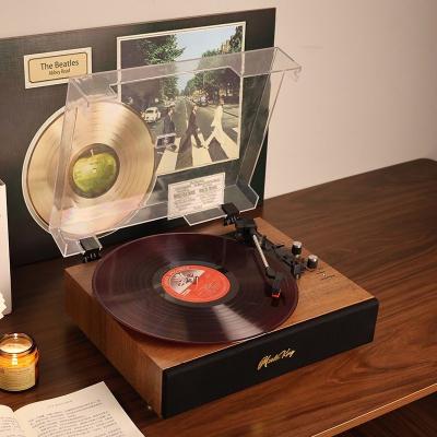 China Vinyl Record Player Bluetooth Speaker Vintage Wooden Gramophone Bluetooth Speaker for sale