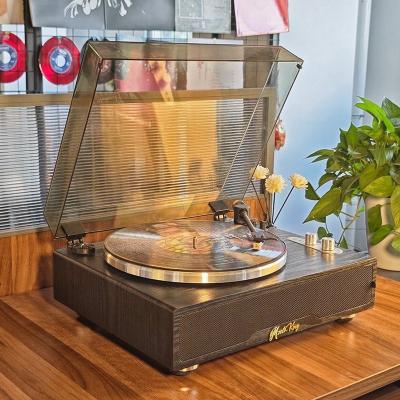 China Vinyl Record Player Bluetooth Speaker Vintage Wooden Gramophone Bluetooth Speaker for sale