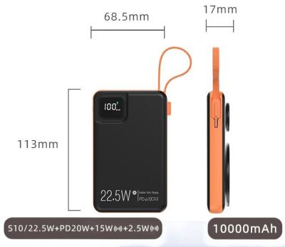 China Large Capacity Portable Power Bank 10000mAh Stylish Power Bank With Data Display for sale