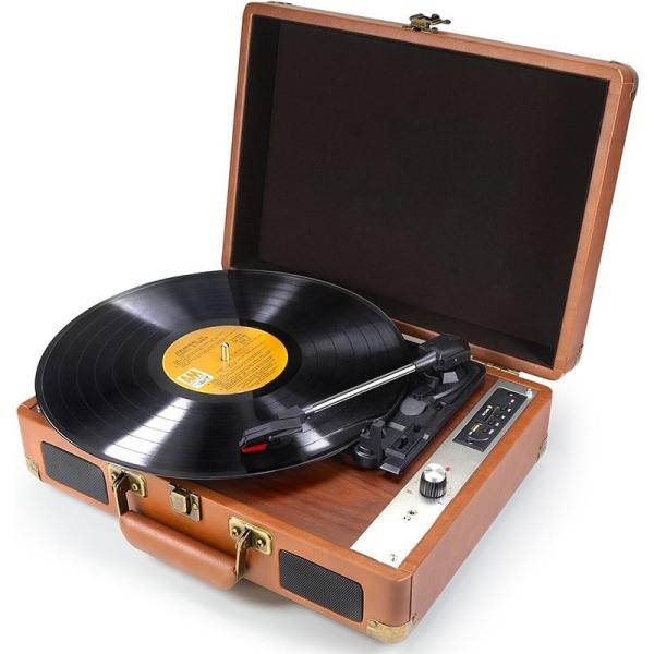 Quality 5.0 Bluetooth Suitcase Record Player , 3 Speed Record Player With Speakers for sale