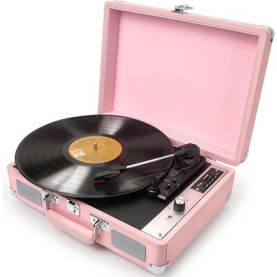 China 5.0 Bluetooth Suitcase Record Player , 3 Speed Record Player With Speakers for sale