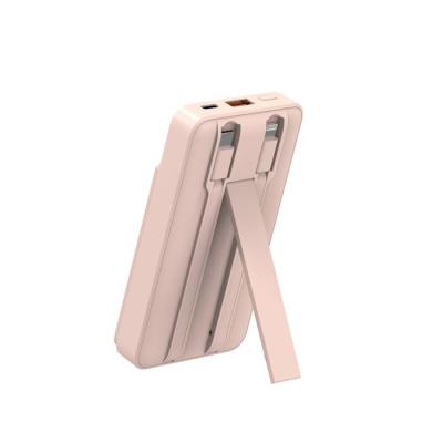 China 10000mAh Multi Device Power Bank Wireless Charging Built In Cable For IPhone / Android for sale