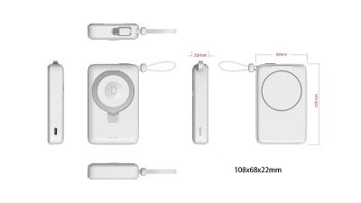 China OEM 10000mAh Magnetic Power Bank With Stand / Lanyard 35W Fast Charger for sale