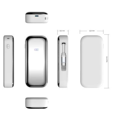 China Multi Device Power Bank Fast Charging Powerbank 10000mAh With Retractable Type C Cable for sale