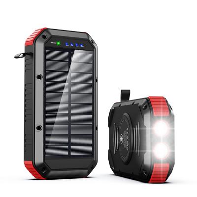 China 30000mA Solar Wireless Power Bank With LED Camping Light Multi Charge Protocols for sale