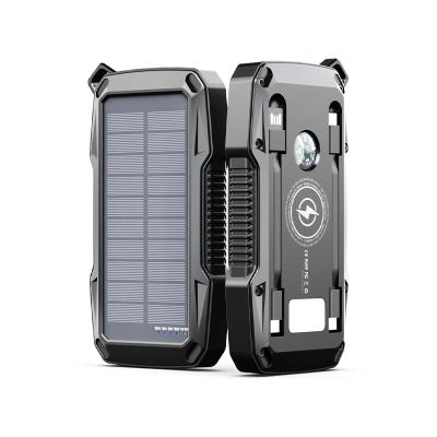 China Outdoor Solar Power Bank 10000mAh IPX65 Waterproof 22.5W Fast Charge Power Bank With Compass for sale