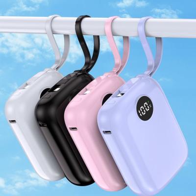 China OEM 10000mAh Portable Charger 22.5W Super Fast Charging Power Bank With Data Cable for sale