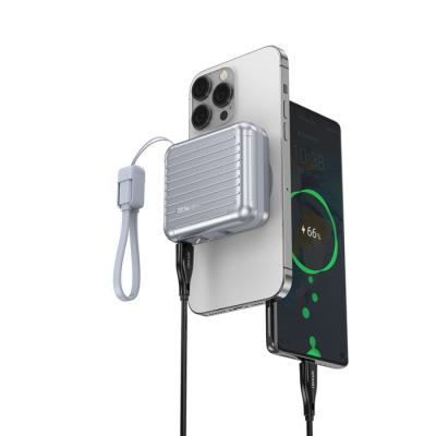 China ABS Fast Charge Power Bank 10000mAh Compact Multi Port Power Bank With Data Cable for sale
