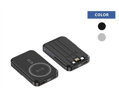 China Large Capacity Multi Device Power Bank Portable 10000mah Power Bank With Built In Cables / Stand for sale
