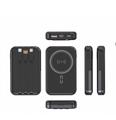 China Large Capacity Multi Device Power Bank Portable 10000mah Power Bank With Built In Cables / Stand for sale