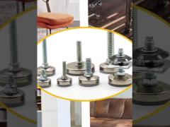 14mm Height Furniture Replacement Legs M6X25mm Leveling Swivel SS Adjustable Legs