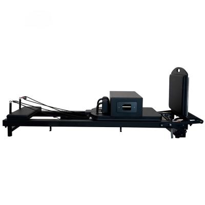 China Black Custom Aluminum Pilates Reformer Fully Stocked For Home Commercial Studio Fitness for sale
