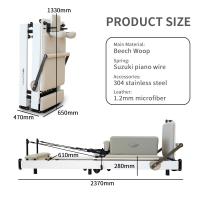 China Foldable Pilates Reformer 237x61x28cm Adjustable Portable Wood Plywood Custom Logo for sale