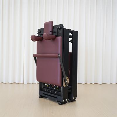 China Foldable Home Gym Equipment Commercial Machine Plywood Wooden Folding Pilates Reformer for sale