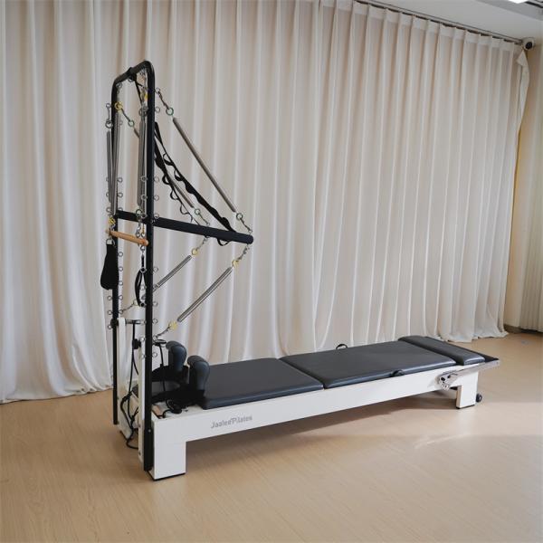 Quality Custom Color Logo Cadillac Reformer With Tower Beechwood Pilates Reformer for sale