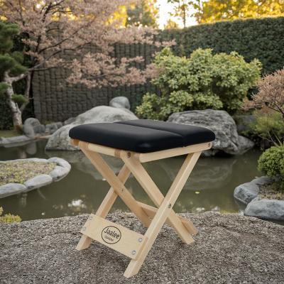 China Portable Folding Zen Bench Wooden Gym Soft Chair Yoga Stool Bench Pilates Chair for sale