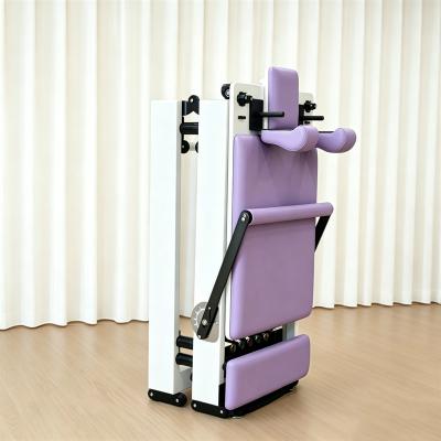 China Custom Logo Foldable Pilates Reformer Wood Material Adjustable For Body Building for sale