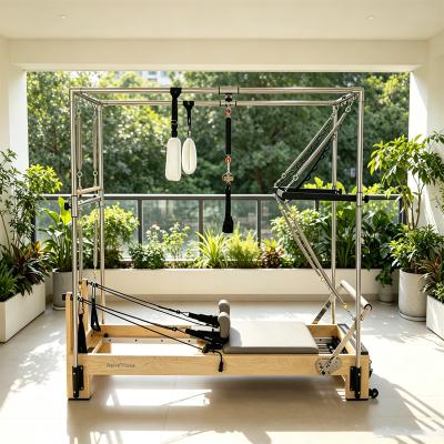 China 3 In 1 Wooden Cadillac Reformer Training Equipment For Fitness Yoga Sports Stretching for sale