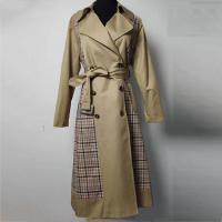 중국 더블 트랜치 코트 여자 봄 가을 오래 띠를 맨 외투 판매용