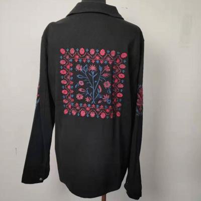 China Soft Ladies Fashion Wear / Embroidered Jacket With Snap Button Closure for sale