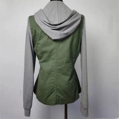 China Anti Shrink Hooded Ladies Short Coat Comfortable With Knitted Sleeves for sale