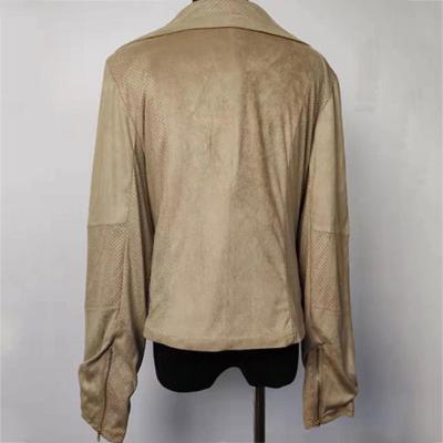 Cina L'usura falsa di modo delle signore della pelle scamosciata, morbidezza ha zippato le donne sciolte del cappotto di short di misura in vendita
