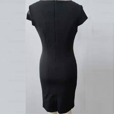 Cina I vestiti eleganti dalle signore del collo a V, brevi maniche nere trattano con freddezza il vestito dalla matita in vendita