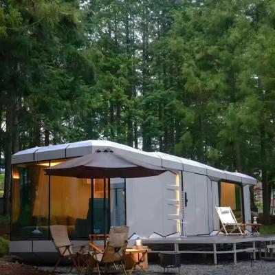 China 8 Ton Steel Space Capsule House with Solar Panels LED Lighting for sale